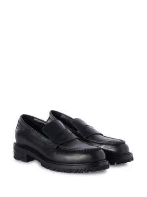 Off-White Logo-debossed Leather Loafers - Black