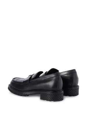 Off-White Logo-debossed Leather Loafers - Black