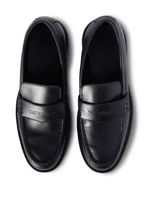 Off-White Logo-debossed Leather Loafers - Black
