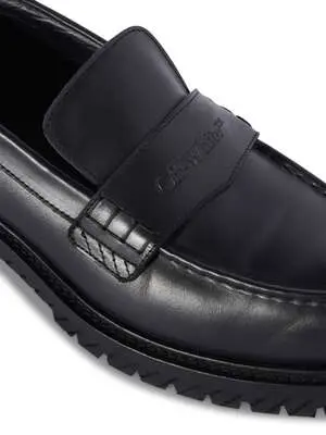 Off-White Logo-debossed Leather Loafers - Black