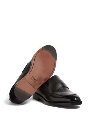 Zegna Torino Leather Loafers - Black