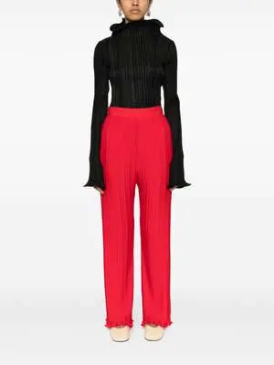 LANVIN Straight-leg Pleated Trousers - Red