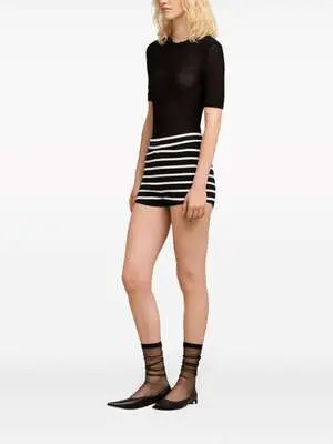 AMI Paris Striped Knitted Mini Shorts