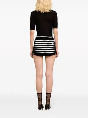 AMI Paris Striped Knitted Mini Shorts