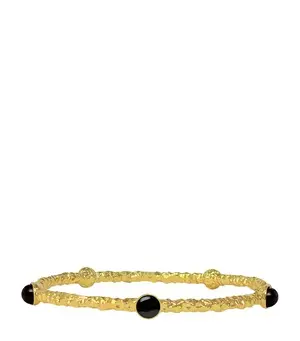 Halcyon Days Gold-plated Cabochon Bangle - Black