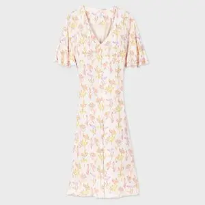 Paul Smith Floral Print Viscose Dress - White
