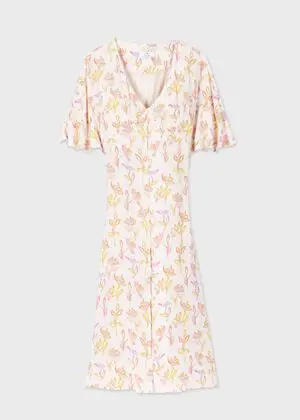Paul Smith Floral Print Viscose Dress - White