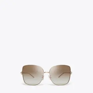 Tory Burch Miller Metal Butterfly Sunglasses - Rose Gold/light Brown Gradient