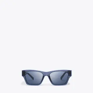 Tory Burch Tory Burch Outlined Rectangle Sunglasses Transparent Navy/dark Blue