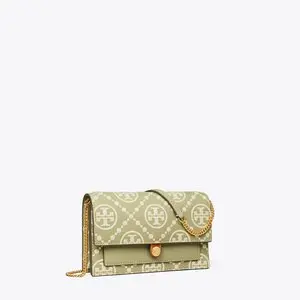 Tory Burch T Monogram Embossed Crossbody - Olive Sprig