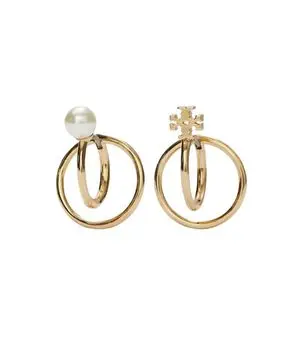 Tory Burch Kira Pearl Double Hoop Earring