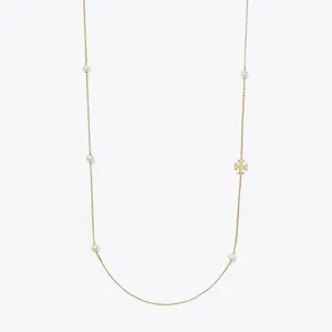 Tory Burch Moondance Long Pearl Necklace - Tory Gold/pearl