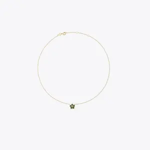 Tory Burch Forget Me Not Pendant Necklace - Tory Gold/dark Kale
