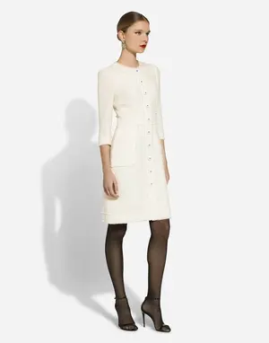 Dolce & Gabbana Raschel Tweed A-line Dress - White