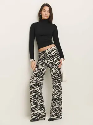 REFORMATION Vida Low Rise Pant Zebra