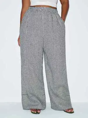 REFORMATION Linen Wide Leg Pants - Black