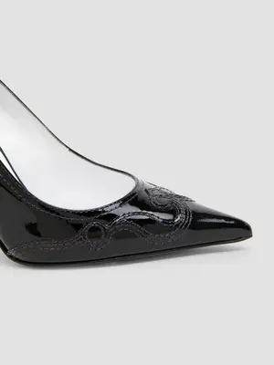 Moschino Question Stitching 100mm Leather Pumps