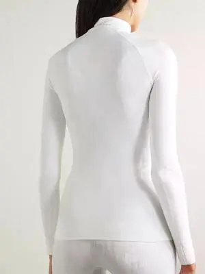 Falke Maximum Warm Stretch-jersey Turtleneck Top - White