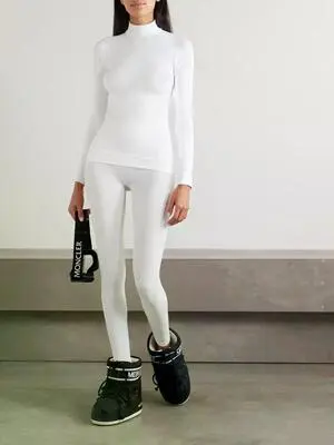 Falke Maximum Warm Stretch-jersey Turtleneck Top - White