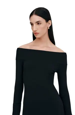 MARCELLA Tilly Off-the-shoulder Maxi Dress - Black