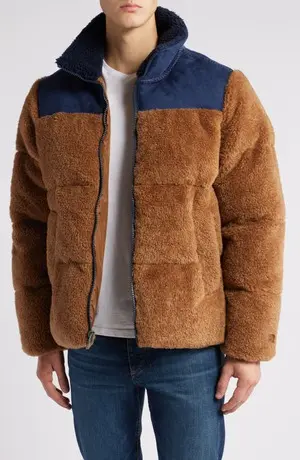 UGG UGG(r) Emette Uggfluff Puffer Jacket Chestnut /mariner