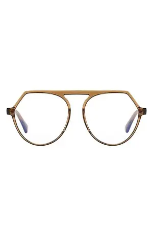FIFTH & NINTH Carter Round Blue Light Blocking Eyeglasses - Brown / Clear
