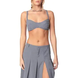 EDIKTED Ethel Tailored Bralette - Gray