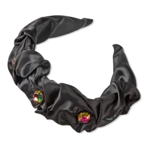 SCUNCI Ruched Headband With Stones - One-color
