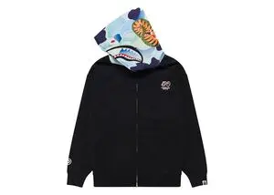 A BATHING APE X Bored Ape Yacht Club Shark Full Zip Hoodie - Black