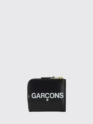 Comme Des Garçons Leather Wallet With Contrasting Logo And Zip Closure
