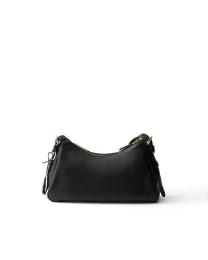 Prada Aimée Medium Leather Shoulder Bag - Black