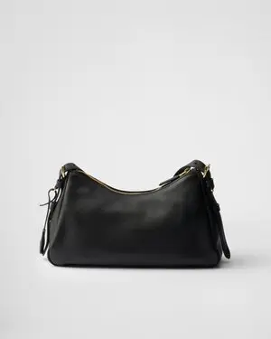Prada Aimée Medium Leather Shoulder Bag - Black
