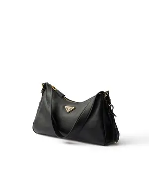 Prada Aimée Medium Leather Shoulder Bag - Black