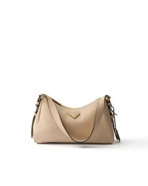 Prada Aimée Medium Leather Shoulder Bag - Neutral