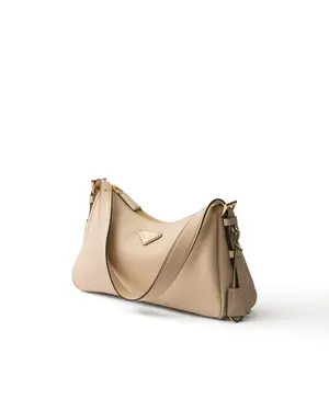 Prada Aimée Medium Leather Shoulder Bag - Neutral