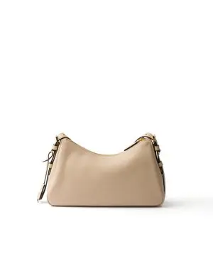 Prada Aimée Medium Leather Shoulder Bag - Neutral