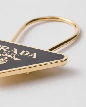 Prada Enameled Metal Keychain
