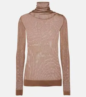 LEMAIRE Ribbed-knit Turtleneck Top