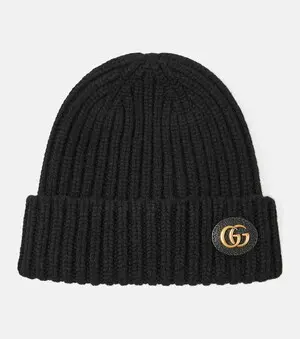 Gucci Double G Wool And Cashmere Beanie - Black
