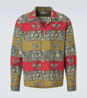 BODE Tennis Court Printed Cotton And Silk Shirt