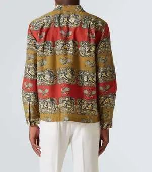 BODE Tennis Court Printed Cotton And Silk Shirt