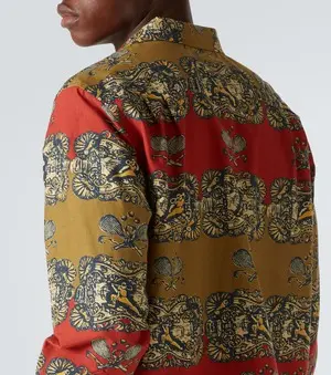 BODE Tennis Court Printed Cotton And Silk Shirt