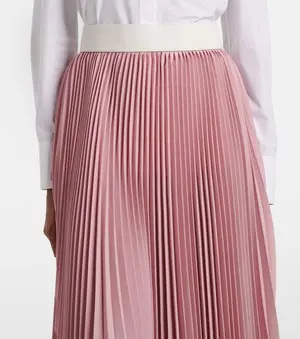 Stella McCartney Leather-trimmed Plisse Maxi Skirt