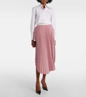 Stella McCartney Leather-trimmed Plisse Maxi Skirt