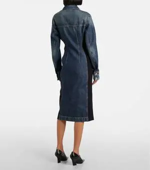 Sportmax Fiorito Denim Midi Shirt Dress