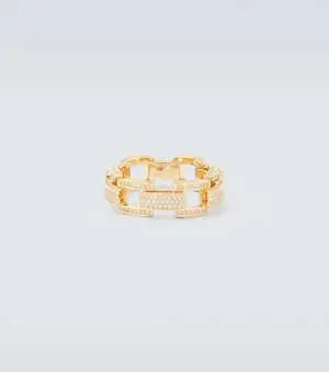 Shay Jewelry Deco Link Diamond Ring - Gold