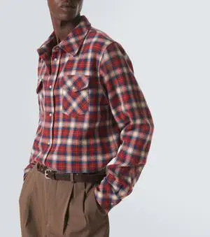 GOD'S TRUE CASHMERE Ski Santa Fe Plaid Cashmere Shirt - Red