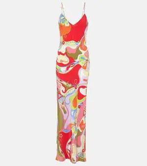 Emilio Pucci Orchidee Silk Crepe De Chine Maxi Dress