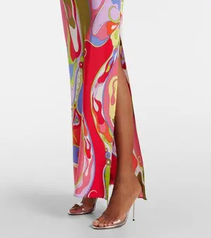 Emilio Pucci Orchidee Silk Crepe De Chine Maxi Dress