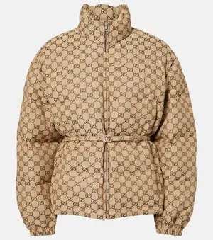 Gucci Gg Canvas Down Jacket - Beige